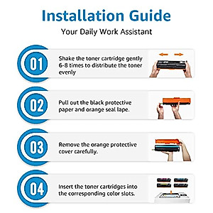 HOTOINK 202X Toner Cartridge 4 Pack Compatible Replacement for HP 202X 202A CF500X CF500A Color Pro MFP M281fdw M281cdw M254dw M281fdn 281fdw M254 M281 Toner Printer (Black Cyan Yellow Magenta)