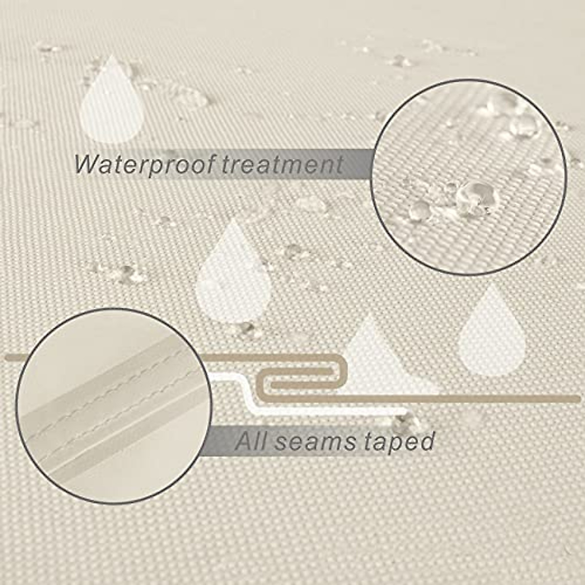 Porch Shield Patio Hanging Egg Chair Cover - Waterproof Outdoor Single Seat Wicker Swing Egg Chair with Stand Protector, Beige