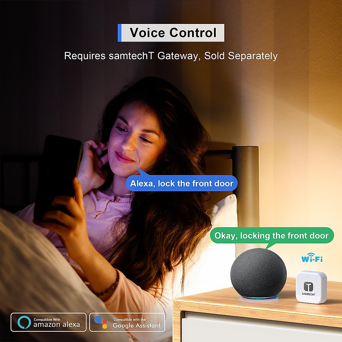 Smart Lock, Keyless Entry Door Lock, Fingerprint Door Lock, Digital Door Lock, Smart Lock for Front Door, Bluetooth Electronic Door Lock (Powered by Sifely)