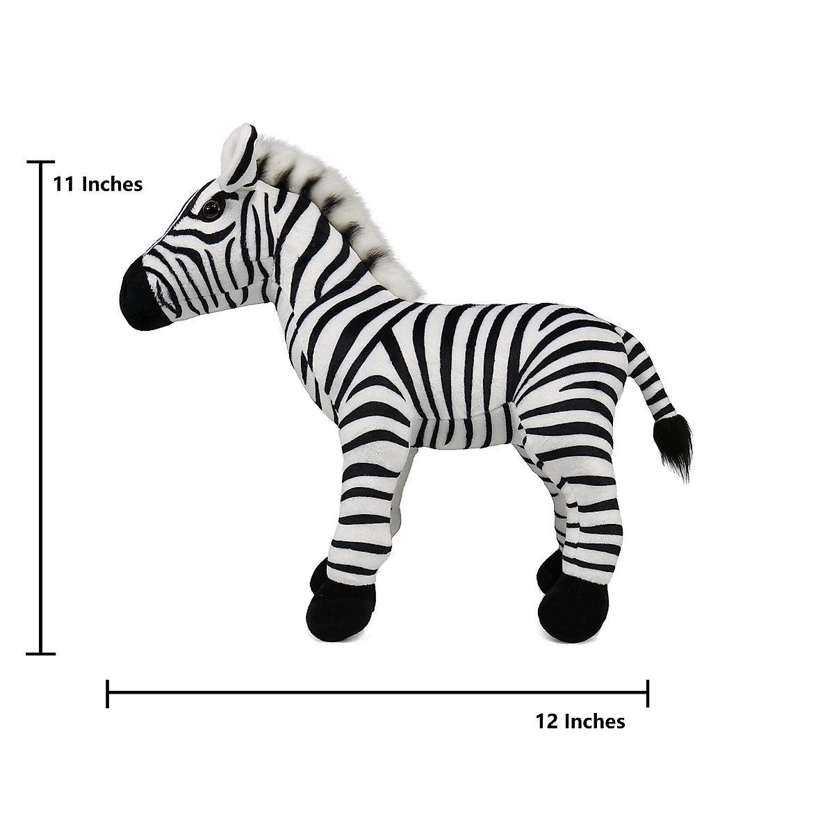 Ice King Bear Wild Animal Stuffed Animals Zoo Family Plush Toy (Zebra 11 Inches)