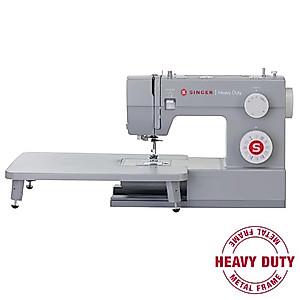 SINGER Heavy Duty 6380 Sewing Machine with Extension Table & Accessory Kit | Strong Motor with Enhanced Piercing Power, 110 Stitch Applications, Full Metal frame, 1-step Buttonhole & LED Light