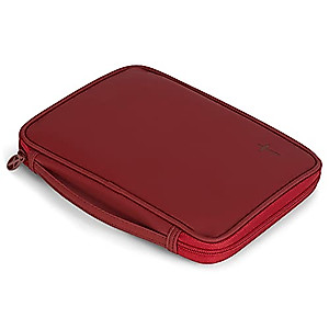 Cross Solid Blank Red Thinline Vinyl Zippered Bible Cover Case With Handle