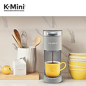 Keurig K-Mini Coffee Maker, Single Serve K-Cup Pod Coffee Brewer, 6 to 12 oz. Brew Sizes, Studio Gray