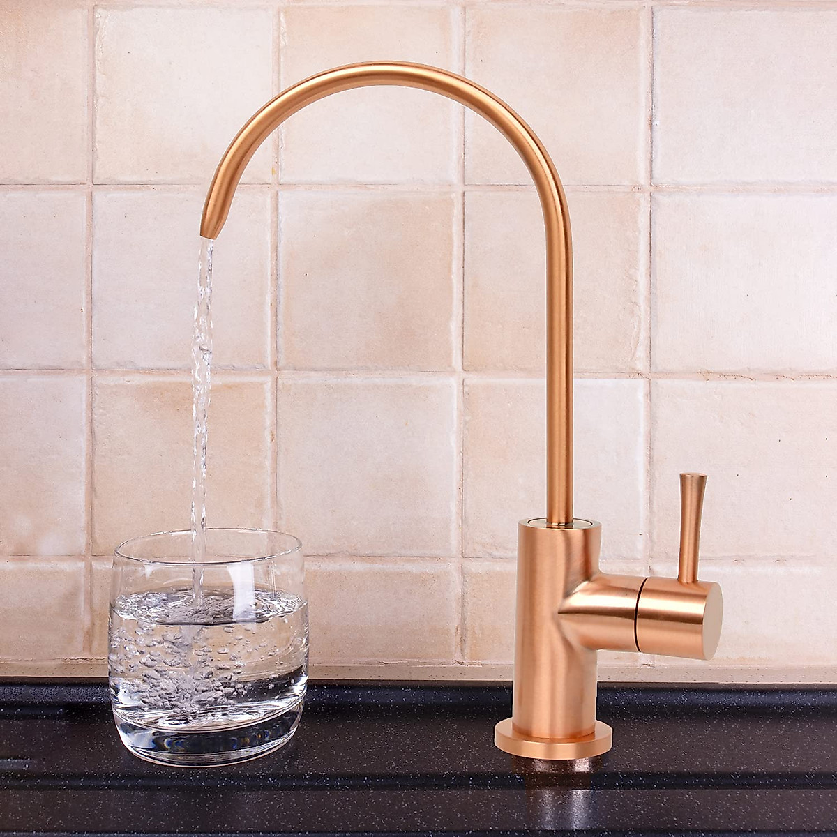 Copper Finish Kitchen Water Filter Faucet Fits Most Reverse Osmosis Units or Water Filtration System in Non-Air Gap