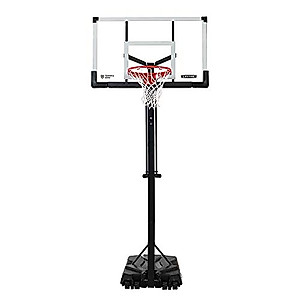 Lifetime 90734 Adjustable Portable Basketball Hoop, 54-Inch Tempered Glass Backboard, black