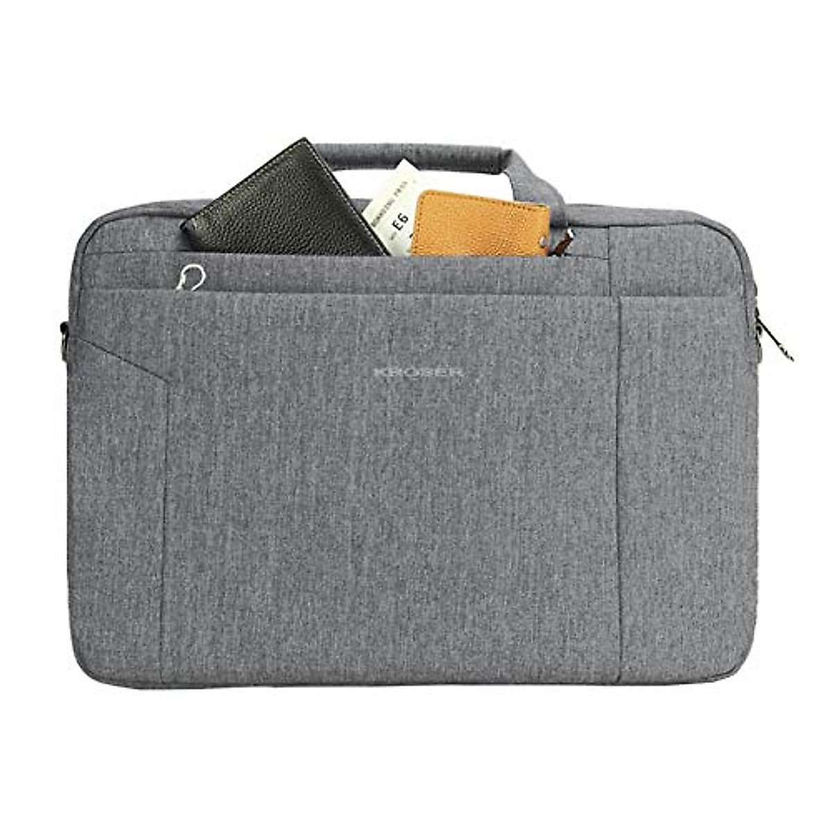 KROSER Laptop Bag 15.6 Inch Briefcase Shoulder Bag Water Repellent Laptop Bag Satchel Tablet Bussiness Carrying Handbag Laptop Sleeve for Women and Men-Grey