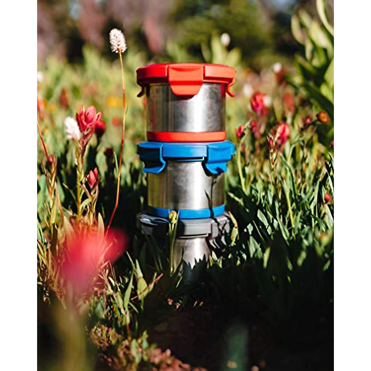 Arctic Zone Leak Proof Thermal Vacuum Insulated Food Jar Container with Safe & Easy 4 Lock Lid for Hot and Cold Food, 16oz Capacity - Grey