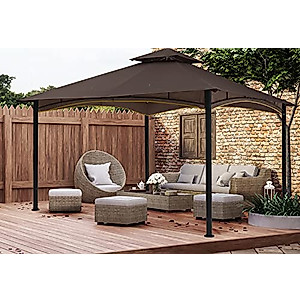 MASTERCANOPY Outdoor Garden Gazebo for Patios with Stable Steel Frame(11x11, Coffee)