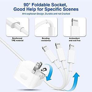 35W iPhone 14 13 Fast Charger,Dual USB-C Port Compact Power Adapter PD3.0 GaN Foldable Plug,Fast Wall Charger Block with 6Ft Type C to Lightning Cable for iPhone 12 11 Pro Max/XS/XR/X/8/iPad,AirPods