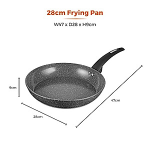 Tower Cerastone Forged Aluminium Frying Pan with Easy Clean Non-Stick Ceramic Coating, 28 cm, Graphite