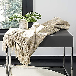 Safavieh Peppin Metallic Throw Blanket, Natural/Gold