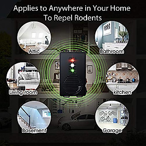 Loraffe Rodent Repellent Ultrasonic Under Hood Animal Repeller Battery Operated Rat Strobe Light Mouse Deterrent for Car Engine Garage Home Attic Warehouse, Indoor Pest Control, Vehicle Protection