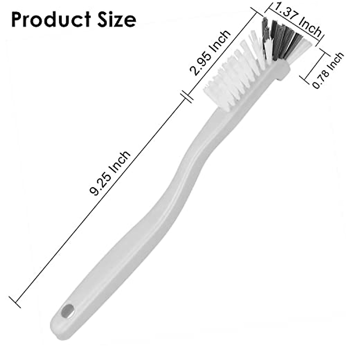 JIANYI Kitchen Scrub Brush, Right Angle Bottle Bathroom Brush for Sink Household Pot Pan Edge Corners Tile Lines Deep Cleaning with Stiff Bristles(6Pack)