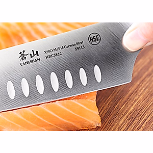 Cangshan N Series 59113 German Steel Forged Santoku Knife, 7-Inch