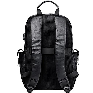 xoMolly's Anti-Theft 15 inch Laptop Leather Backpack (Black)