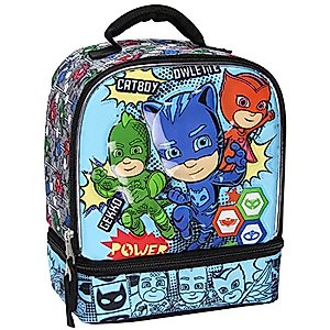 AI ACCESSORY INNOVATIONS PJ Masks Comic Book 3-D Character Dual Compartment Insulated Lunch Bag Tote