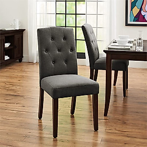 DHP Dorel Claudio Tufted, Upholstered Living Room Furniture, Gray Dining Chair