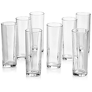 Set of 8 Cocktail Highball Glasses, Tall Drinking Glasses for Water, Juice, Cocktails, Beer and More, Elegant Bar Glasses, Italian, 10 oz Highball Glasses
