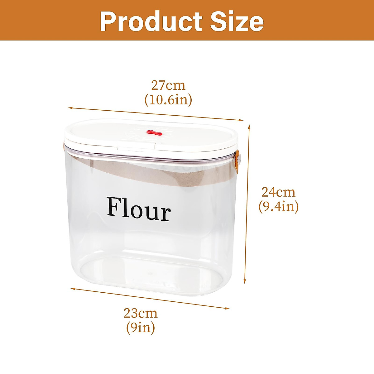 Xbopetda Flour Containers with Lids Airtight, Clear Plastic Flour Storage Container with Wide Mouth & Spoon, Time Recording Flour Sugar Storage Containers, Dry Food Storage for Kitchen Pantry Storage