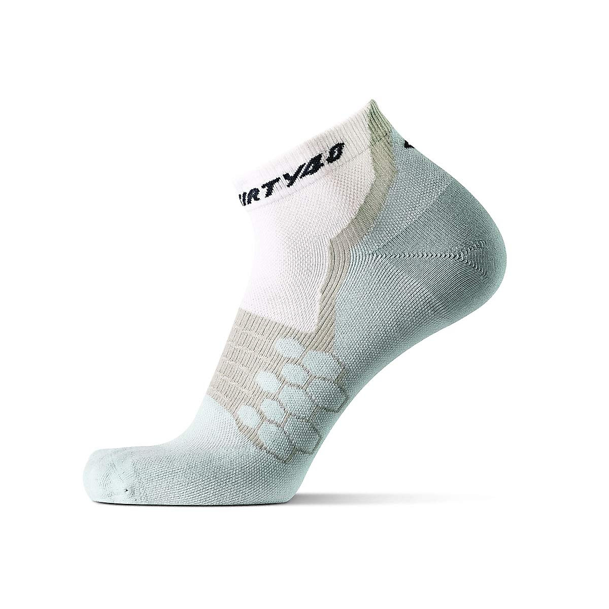 Thirty48 Performance Compression Low Cut Running Socks for Men and Women | More Compression Where Needed ([3 Pair] LightGray/White, XLarge - Women 11-13 // Men 12-14)