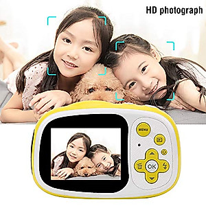 8MP Children Camera,Waterproof 2inch HD 6X Digital Zoom 720P@30FPS Digital Video Shooting Camera with Bluetooth and Flashlight Function for Kids Holiday/Birthday Gifts(Yellow)