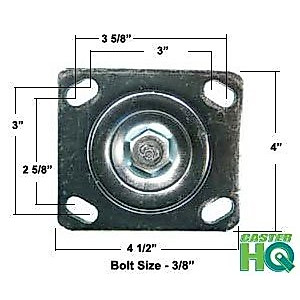 5" x 2" Heavy Duty Swivel Caster Set of 4 - Red Polyurethane on Steel Core with Brakes - 4,400 lbs Per Set of 4 - Toolbox Casters - CasterHQ