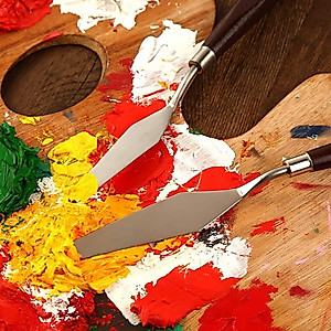 Artist Painting Knives Set - 5 Pieces Painting Knives Stainless Steel Spatula Palette Knife Oil Painting Accessories Color Mixing Set for Oil, Canvas, Acrylic Painting