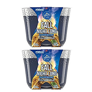 Glade Candle, Fragrance Candle Infused with Essential Oils, Air Freshener Candle, 3-Wick Candle (Fall Night Long)