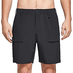 baleaf Men's 7" Casual Shorts for Summer Elastic Waist Quick Dry Lightweight Short with Cargo Hiking Fishing Black Size XL