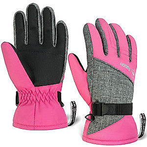 Tough Outdoors Kids Snow Gloves - Kids Ski Gloves & Youth Winter Gloves - Girls, Boys Snow Gloves - Insulated Waterproof Snow Gloves - Cold Weather Youth Ski Gloves - Skiing Gloves for Kids