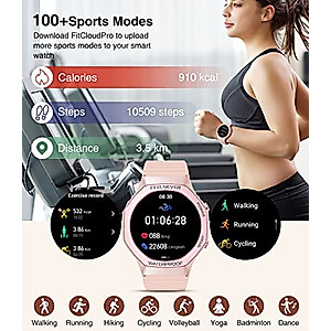 Smart Watch for Women,Answer/Make Call,1.32'' HD Touchscreen,100 Sports Modes Fitness Tracker with Heart Rate/Sleep Monitor/Blood Oxygen,IP67 Waterproof Smartwatch for iPhone Android Pink Purple