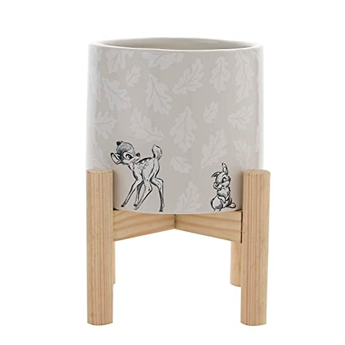 Happy Homewares Forest Friends Bambi and Thumper Planter with Wooden Stand - an Adorable Rustic Planter - Officially Licensed
