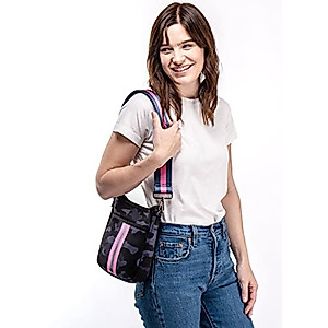 Haute Shore - Jeri Epic Crossbody Tote Blue Camo W/Pink Blue Stripe