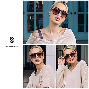 SOJOS Retro Aviator Sunglasses Womens Mens Vintage Plastic Frame Shades Lentes De Sol Para Mujer SJ2255 Black