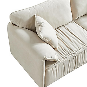 gefayluo Sofa Couch Loveseat, 75.6" Mid Century Modern Couch,Deep Seat Sofa Tufted Upholstered, Couches Furniture for Living Room/Bedroom/Apartment Office, Easy Assembly