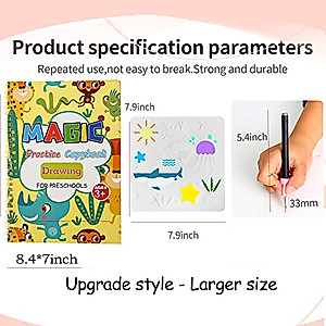 G.Sumiker Large Magic Practice Copybook for Kids,Reusable Handwriting Practice Book for Kids,Grooved Copybook Preschool Perfect for Calligraphy and Early Learning | Ages 3-8"