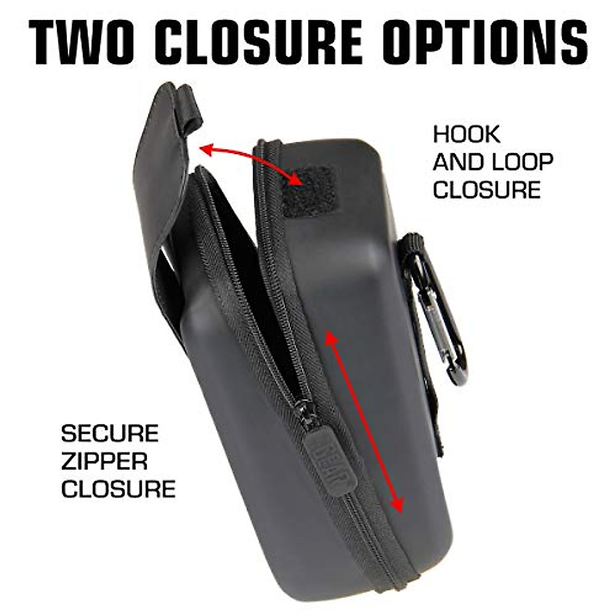USA Gear Audio Glasses Case - Hard Glasses Case with Top Loading Design, Belt Loop, and Carabiner Compatible with Bose Alto Audio Sunglasses, Bose Rondo Bluetooth Glasses, and More Smart Glasses