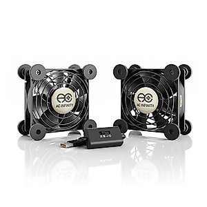 AC Infinity MULTIFAN S5, Quiet Dual 80mm USB Fan, UL-Certified for Receiver DVR PlayStation Xbox Computer Cabinet Cooling