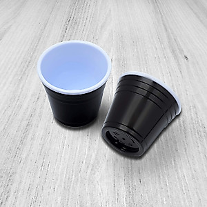 Custom Party Cup Shot Glasses 2 oz. Set of 10, Personalized Bulk Pack - Made with Hard Plastic, Great for Birthdays, Parties, Indoor & Outdoor Events - Black