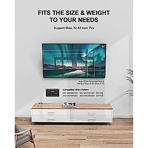 Totnz Fixed TV Wall Mount Low Profile for 32-82 inch LED LCD OLED Flat Screen TVs, Fits 16”- 24” Wood Studs