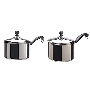Farberware Classic Stainless Steel 2-Quart Covered Saucepan with Farberware Classic Series Stainless Steel 3-Quart Covered Saucepan