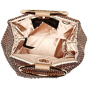 Jessica McClintock womens Jessica Mcclintock Gwen Ball Mesh Ring Wristlet Pouch Clutch Evening Bag, Rose Gold, One Size US