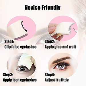 4Pcs False Lash Clip Eyelash Applicator Tool Lash Buddy Tool for Beginners Easy Eye Lash Holder Tweezers Plastic Portable Remover Clip