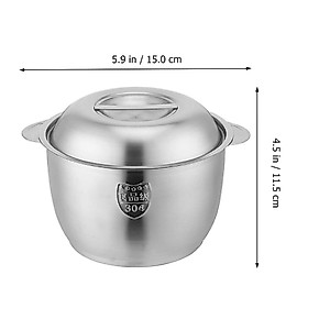 Hemoton Stainless Steel Cooking Utensils 1pc Stainless Steel Pot Kitchen Cover with Cover Stainless Steel Stock Pot