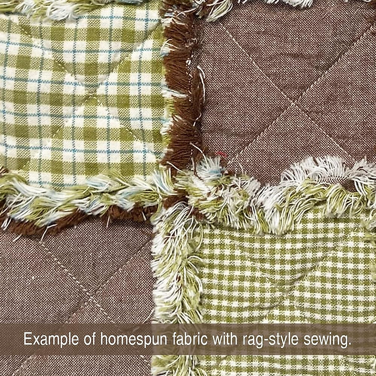 Sage Green 4 Plaid Homespun Cotton Fabric by JCS - Sold by The Yard