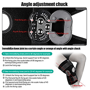 NEENCA Hinged Knee Brace, Knee Immobilizer with Locking Dials & Side Stabilizers, Medical ROM Knee Brace for Knee Pain, Arthritis, ACL, PCL, MCL,Meniscus Tear, Injuries/Post OP, Prevent Hyperextension