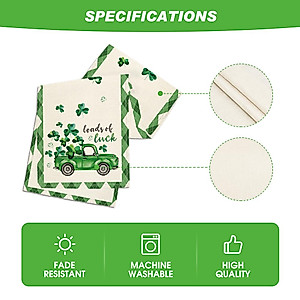 Artoid Mode Buffalo Plaid Edge Shamrock Loads of Luck St. Patrick's Day Table Runner, Seasonal Spring Holiday Kitchen Dining Table Decoration for Indoor Outdoor Home Party Decor 13 x 72 Inch