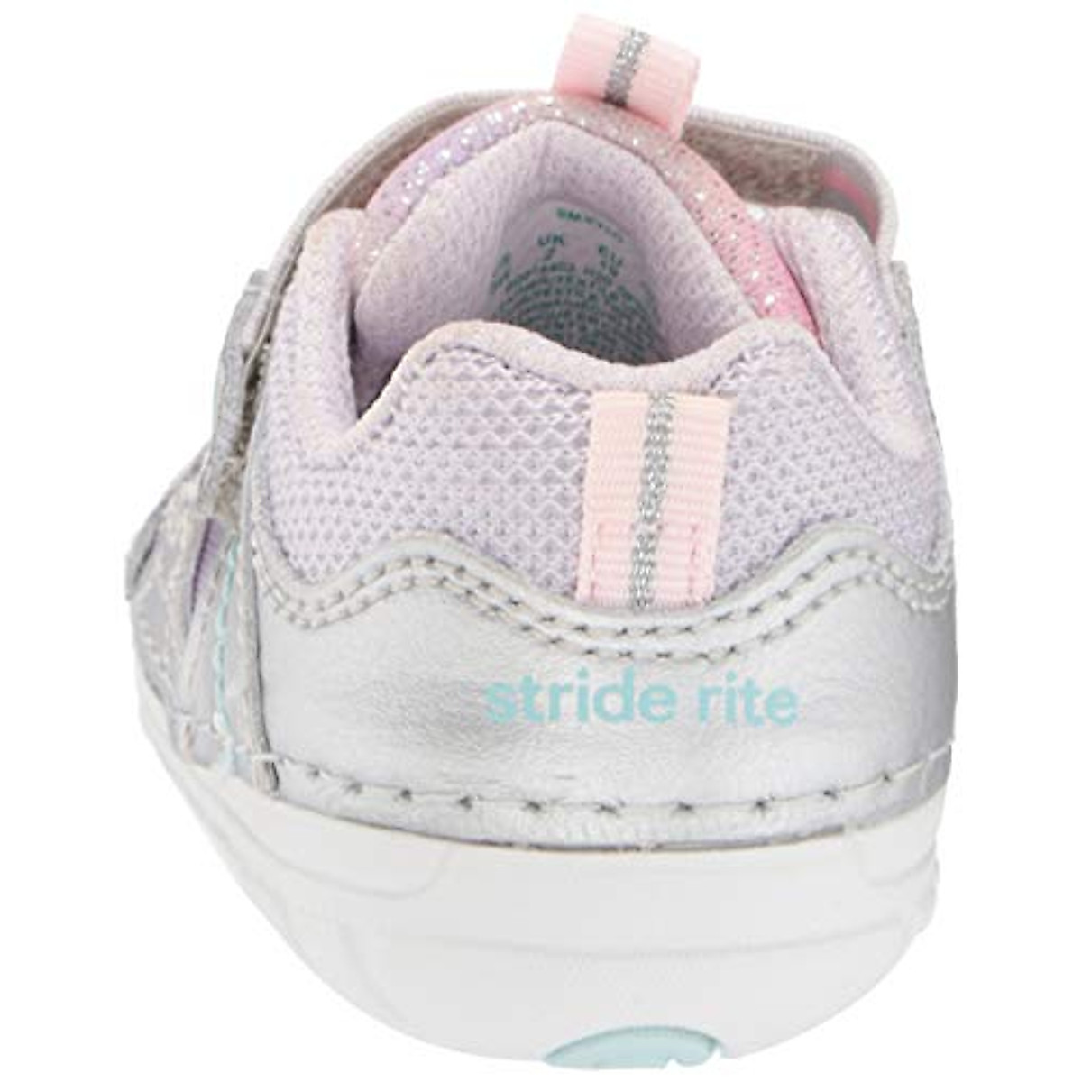 Stride Rite baby girls Soft Motion Kylo Sneaker, Silver/Multi, 4 Infant US
