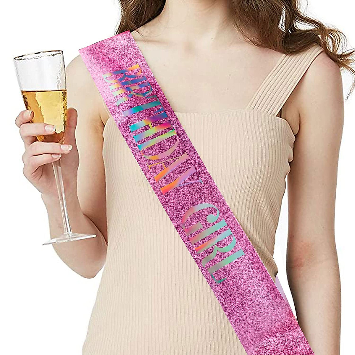 "Birthday Girl" Sash & Rhinestone Tiara Set Silver COCIDE Birthday Sash and Tiara for Women Birthday Decoration Kit Rhinestone Headband for Girl Glitter Crystal Hair Accessories for Birth Party