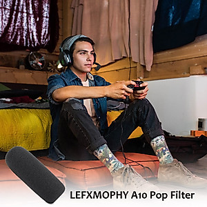 LEFXMOPHY A10 Mic Pop Filter Foam Replacement for Astro A10 / Razer Kraken Gaming Microphone, Black Noise-Cancellation Windsock Cover 3-Pack